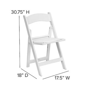 Flash Furniture Hercules™ Series Folding Chair - White Resin - 1000LB Weight Capacity Comfortable Event Chair - Light Weight Folding Chair