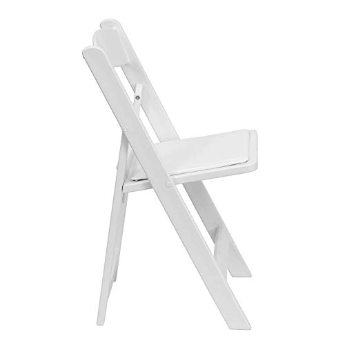 Flash Furniture Hercules™ Series Folding Chair - White Resin - 1000LB Weight Capacity Comfortable Event Chair - Light Weight Folding Chair