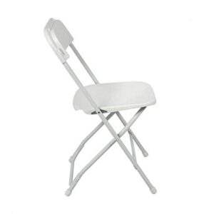 Ontario Furniture: Stackable White Metal Folding Chair, 800-Pound Weight Capacity, Premium Steel Frame with Plastic Seat and Back