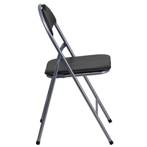 Flash Furniture 4 Pack HERCULES Series Black Vinyl Metal Folding Chair with Carrying Handle