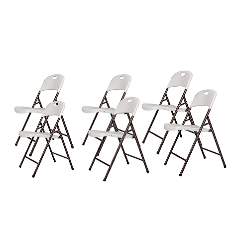 EDEBIBY Folding Plastic Chair with 350-Pound Capacity - 6-Pack, Commercial Grade Folding Chair，White (White, 6-Picks)