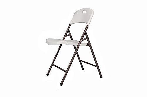 EDEBIBY Folding Plastic Chair with 350-Pound Capacity - 6-Pack, Commercial Grade Folding Chair，White (White, 6-Picks)