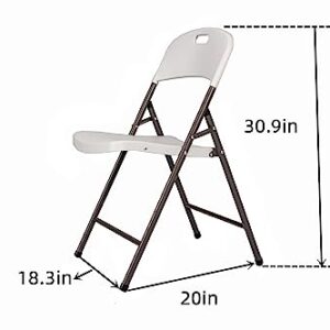 EDEBIBY Folding Plastic Chair with 350-Pound Capacity - 6-Pack, Commercial Grade Folding Chair，White (White, 6-Picks)