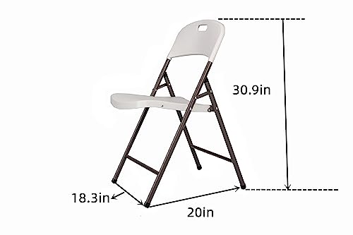 EDEBIBY Folding Plastic Chair with 350-Pound Capacity - 6-Pack, Commercial Grade Folding Chair，White (White, 6-Picks)