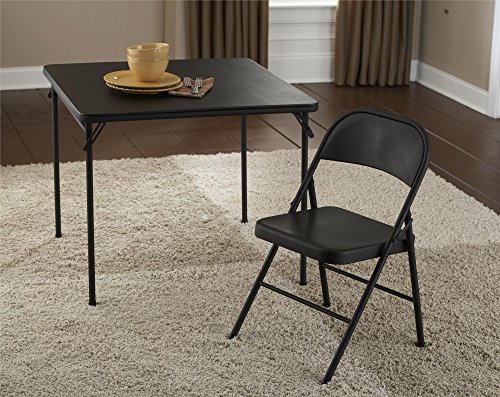 Cosco Black, Steel Folding Chair, 4 Pack