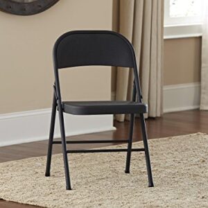 Cosco Black, Steel Folding Chair, 4 Pack