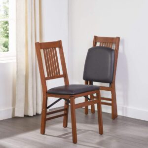 Meco STAKMORE True Mission Folding Chair Fruitwood Finish, Set of 2