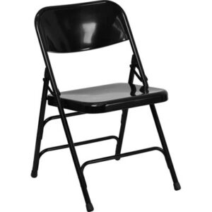 flash furniture 4 pack hercules series triple braced & double hinged black metal folding chair