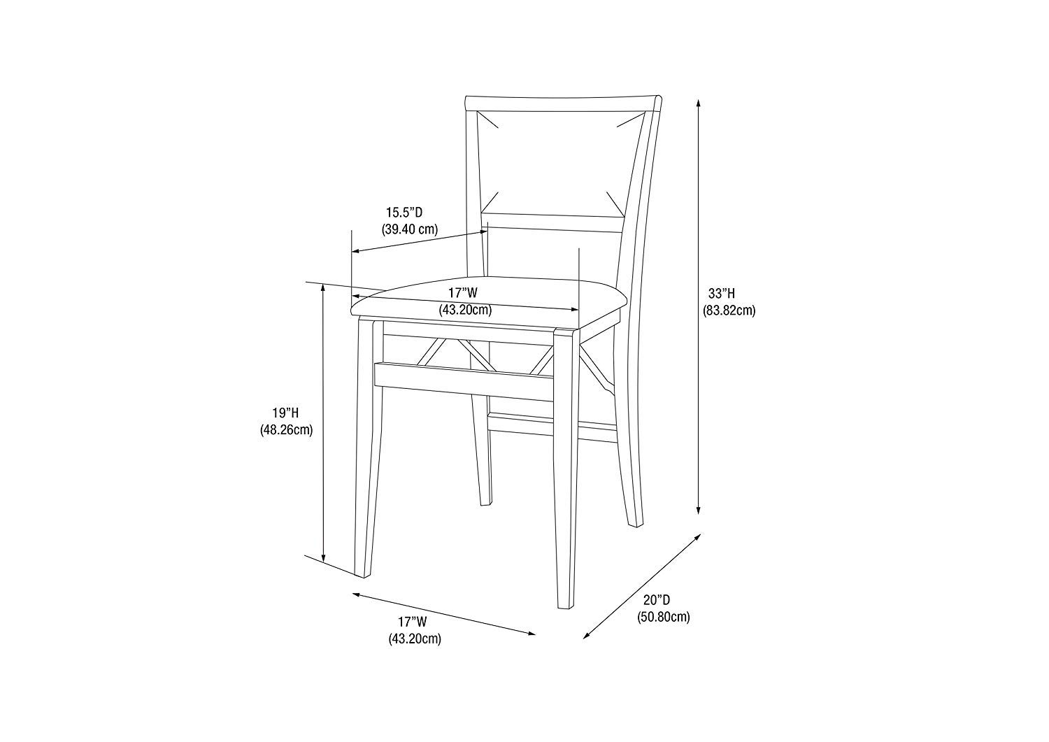 Linon Keira Pad Folding Chair, Set of 2, Engineered Wood