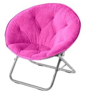 urban shop faux fur saucer chair, pink