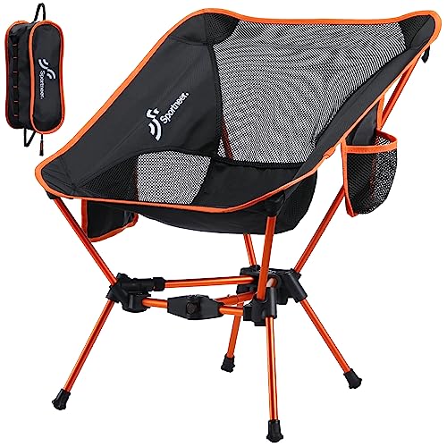 Sportneer Lightweight Portable Folding Camping Chair, Beach Camp Chairs for Adults Foldable Compact Backpacking Chair Outdoor Collapsible Chair for Camping Hiking Lawn Picnic Outside Travel