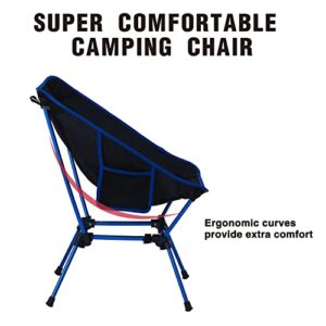 MOON LENCE Backpacking Chair Outdoor Camping Chair Compact Portable Folding Chairs with Side Pockets Packable Lightweight Heavy Duty for Camping Backpacking Hiking …