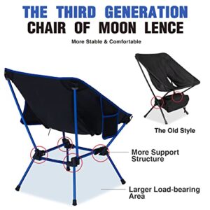 MOON LENCE Backpacking Chair Outdoor Camping Chair Compact Portable Folding Chairs with Side Pockets Packable Lightweight Heavy Duty for Camping Backpacking Hiking …