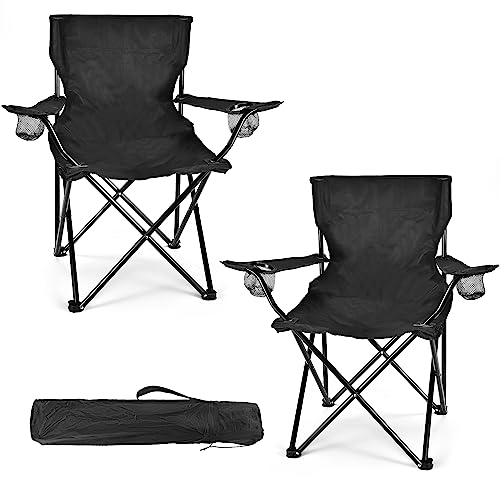 WEIDIORME 2 Pack Camping Chairs - Lightweight and Supportive Chairs for Teens and Lightweight Individuals - Compact, Durable, and Portable - Ideal for Camping, Hiking, Beach, and Picnics - Carry Bag