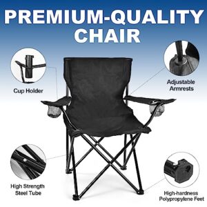 WEIDIORME 2 Pack Camping Chairs - Lightweight and Supportive Chairs for Teens and Lightweight Individuals - Compact, Durable, and Portable - Ideal for Camping, Hiking, Beach, and Picnics - Carry Bag