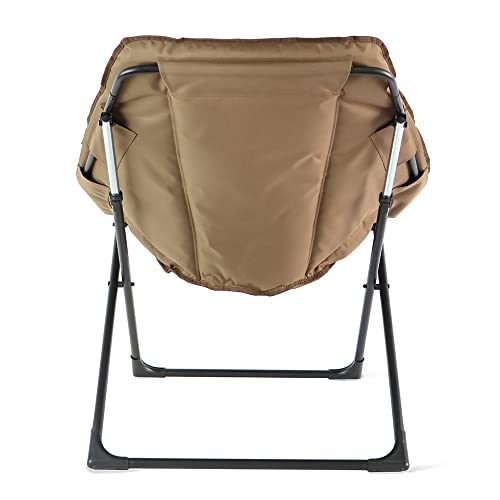 Amazon Basics Hexagon Shaped Chair with Foldable Metal Frame, Brown, 33.5"D x 31.5"W x 34.3"H