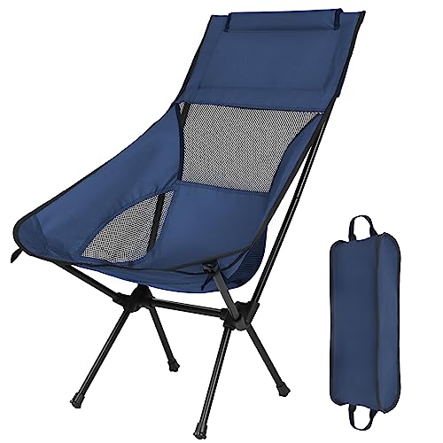 Restland Portable Folding Camping Chairs, Lightweight Collapsible Camping Chairs for Adults, Comfortable High Back Chairs for Outdoor Hiking, Backpacking, Fishing or Picnic