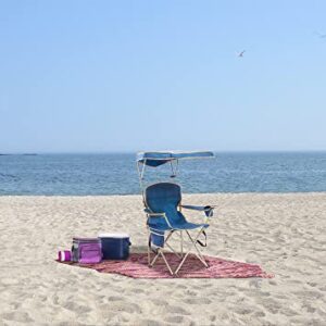 Quik Shade Full Size Shade Folding Chair, Royal Blue, 2'L x 3'W x 4.3'H (160048DS) & MAX Shade Chair, Blue