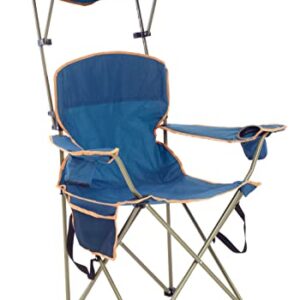 Quik Shade Full Size Shade Folding Chair, Royal Blue, 2'L x 3'W x 4.3'H (160048DS) & MAX Shade Chair, Blue