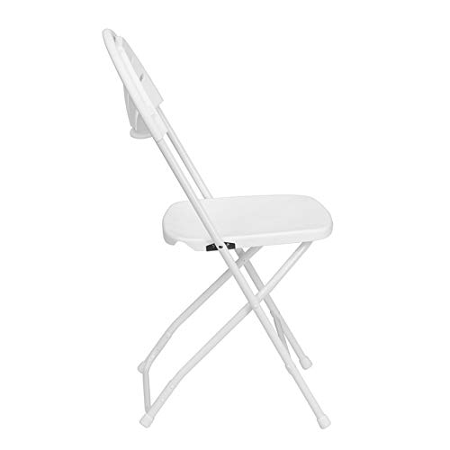 TentandTable Fan Back Heavy Duty Stackable Folding Chairs | White | 300-Pound Capacity | for Events, Banquets, Parties, and Weddings | 8 Pack