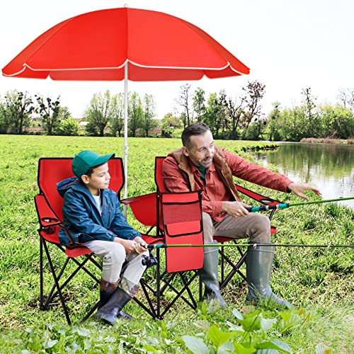 ReunionG Folding Camping Chairs, 60D x 20.5W x 35H Inch, Red