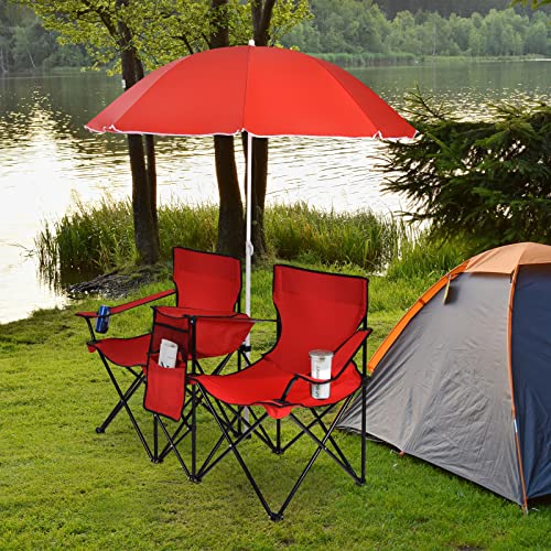 ReunionG Folding Camping Chairs, 60D x 20.5W x 35H Inch, Red