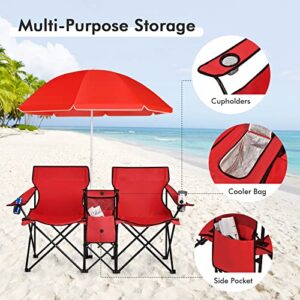 ReunionG Folding Camping Chairs, 60D x 20.5W x 35H Inch, Red