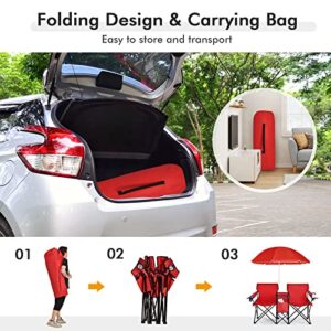 ReunionG Folding Camping Chairs, 60D x 20.5W x 35H Inch, Red