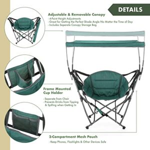 ARROWHEAD OUTDOOR Portable Folding Swinging Hammock Camping Chair, Removable Canopy, Perfect for Stargazing, Cup Holder, Storage Pouch, Carrying Bag Included, Supports up to 300lbs, USA-Based Support