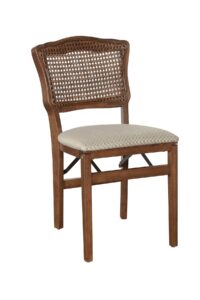 stakmore french cane back folding chair finish, set of 2, fruitwood