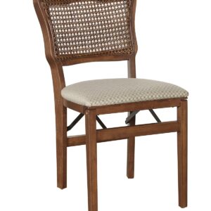 Stakmore French Cane Back Folding Chair Finish, Set of 2, Fruitwood