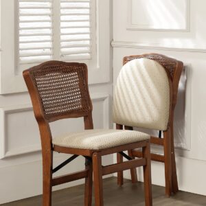 Stakmore French Cane Back Folding Chair Finish, Set of 2, Fruitwood