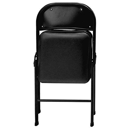 Plastic Development Group Indoor/Outdoor Metal Steel Padded Folding Fold Up Party Chair, Black (4 Pack)