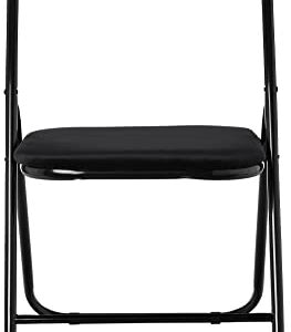 Urban Shop Velvet Folding Chair, Black