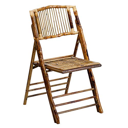 Flash Furniture Bamboo Folding Chairs | Set of 2 Bamboo Wood Folding Chairs