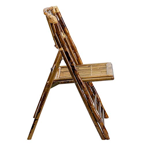 Flash Furniture Bamboo Folding Chairs | Set of 2 Bamboo Wood Folding Chairs