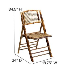 Flash Furniture Bamboo Folding Chairs | Set of 2 Bamboo Wood Folding Chairs