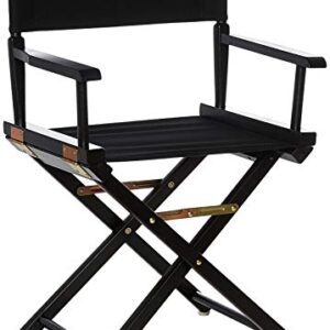 Casual Home Director's Chair ,Black Frame/Black Canvas,18" - Classic Height