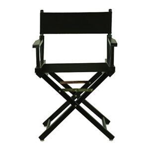 Casual Home Director's Chair ,Black Frame/Black Canvas,18" - Classic Height