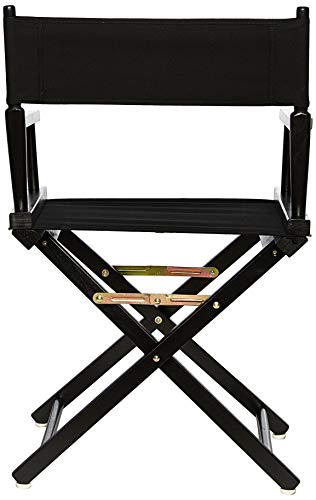 Casual Home Director's Chair ,Black Frame/Black Canvas,18" - Classic Height