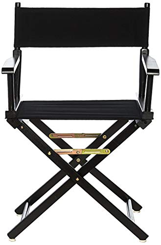 Casual Home Director's Chair ,Black Frame/Black Canvas,18" - Classic Height