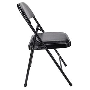 Westerly 2 Pack Black Steel Vinyl Padded Metal Folding Chair Portable Stackable for Home Office Event