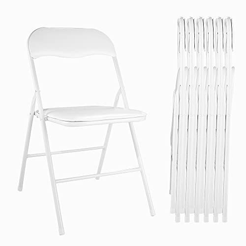 NBTiger 6 Pack Folding Chair with Soft Padded Seat and Backrest, Portable Steel Frame Chair for Commercial Meeting Wedding Party Event, Indoor Outdoor for Office School Backyard, 330lbs Capacity