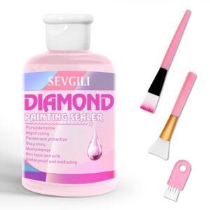 sevgili diamond painting sealer kits 120ml with brushes, diamond art sealer puzzle glue diamond painting accessories and tools for adults (4oz)