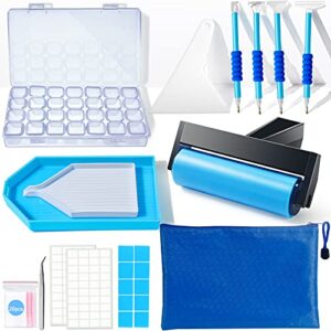 suptikes diamond painting accessories,diamond painting tools with cute blue roller and diamond embroidery box for diy diamond painting art