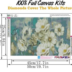 Tiwabb Flower Large Diamond Painting Kits,5D Diamond Painting Kits for Adults Kids DIY Diamond Art Kits Full Round Drill Diamond Dots Painting with Diamonds Gem Art and Crafts Home Decor 20X12inch