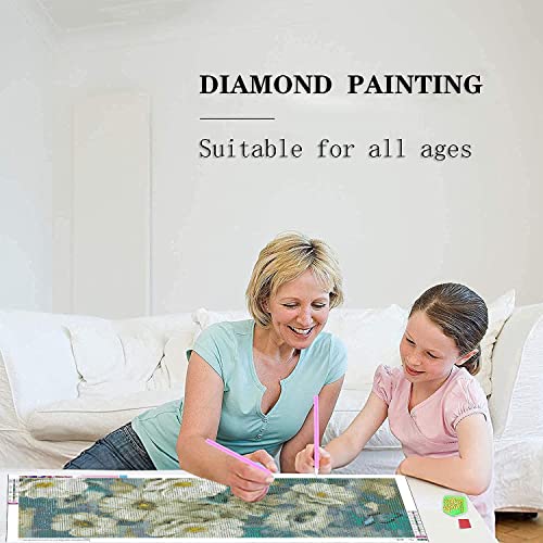 Tiwabb Flower Large Diamond Painting Kits,5D Diamond Painting Kits for Adults Kids DIY Diamond Art Kits Full Round Drill Diamond Dots Painting with Diamonds Gem Art and Crafts Home Decor 20X12inch