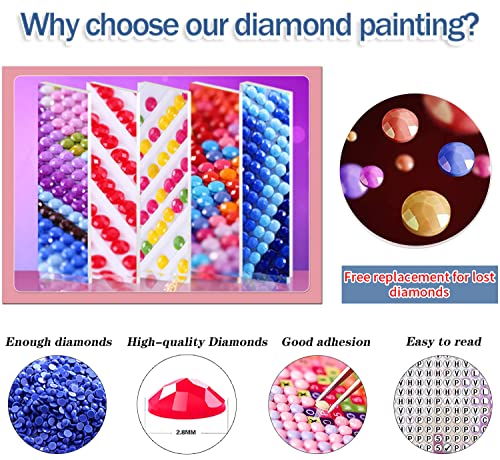 FFPTBNYX 12 Pack Diamond Painting Kits for Adults 5D DIY Diamond Art Kit Paint with Round Full Drill Diamonds for Beginners Gem Paintings Art for Home Wall Decor Gifts(12X16 Inch)