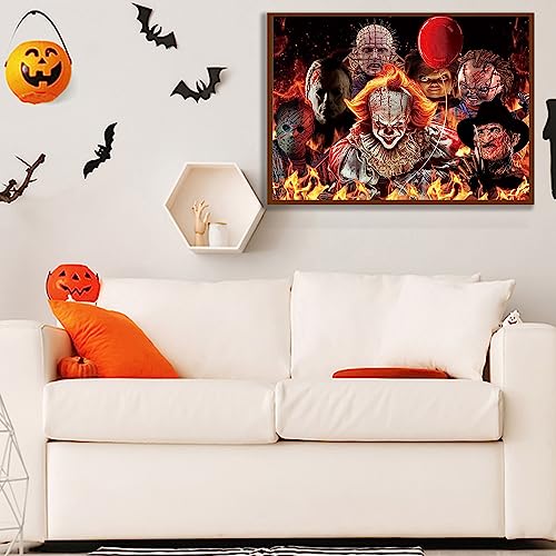 Ksxistiyt Halloween Diamond Art Painting Kits for Adults -Full Drill Diamond Dots Paintings for Beginners, Round Paint with Diamonds Pictures Gem Art Painting Kits DIY Adult Crafts 12x16inch