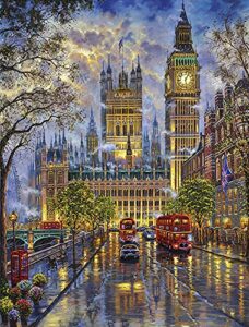 landfair diamond painting kits - 15x20 inch round full drill big ben london diamond art kits for adults